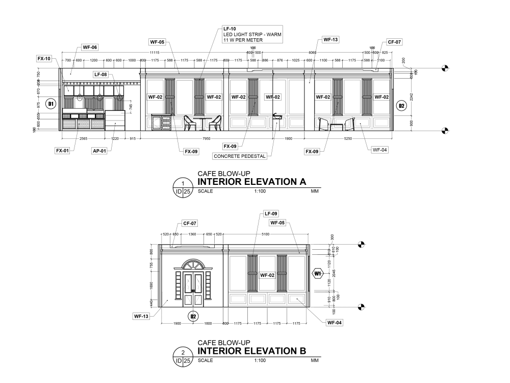 2D drawings of floor plans and interior elevations based on your ...