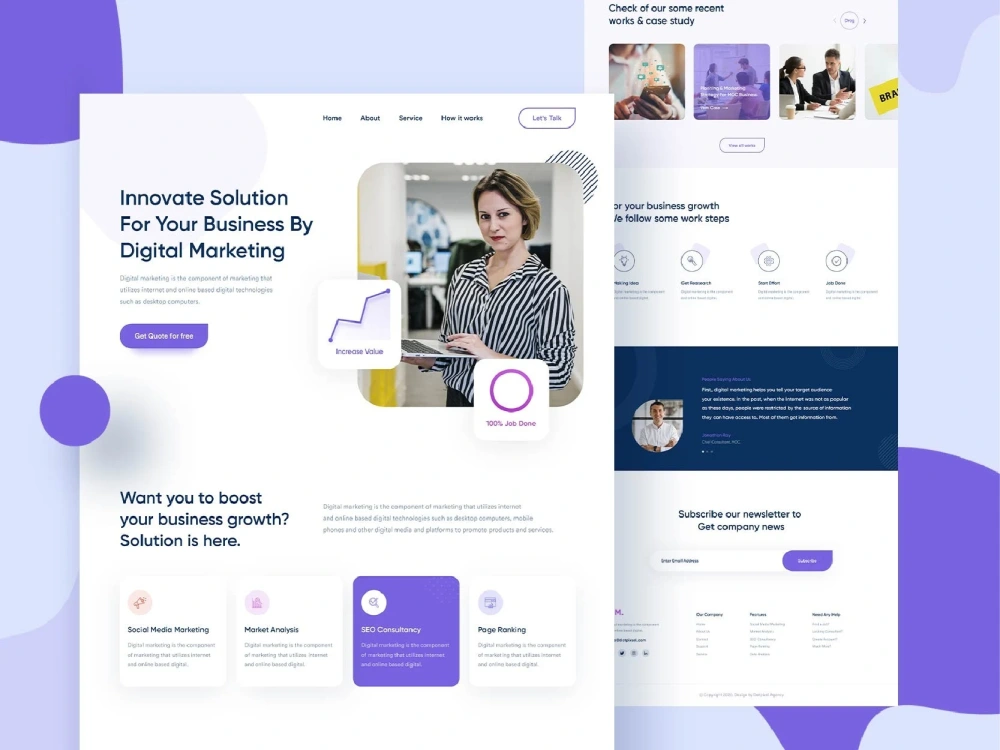 Clean Website UI Design / Landing Page UI Design / Web UI Designer in ...