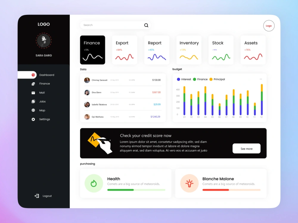 Creative web design, app UI design and dashboard UI for your business ...