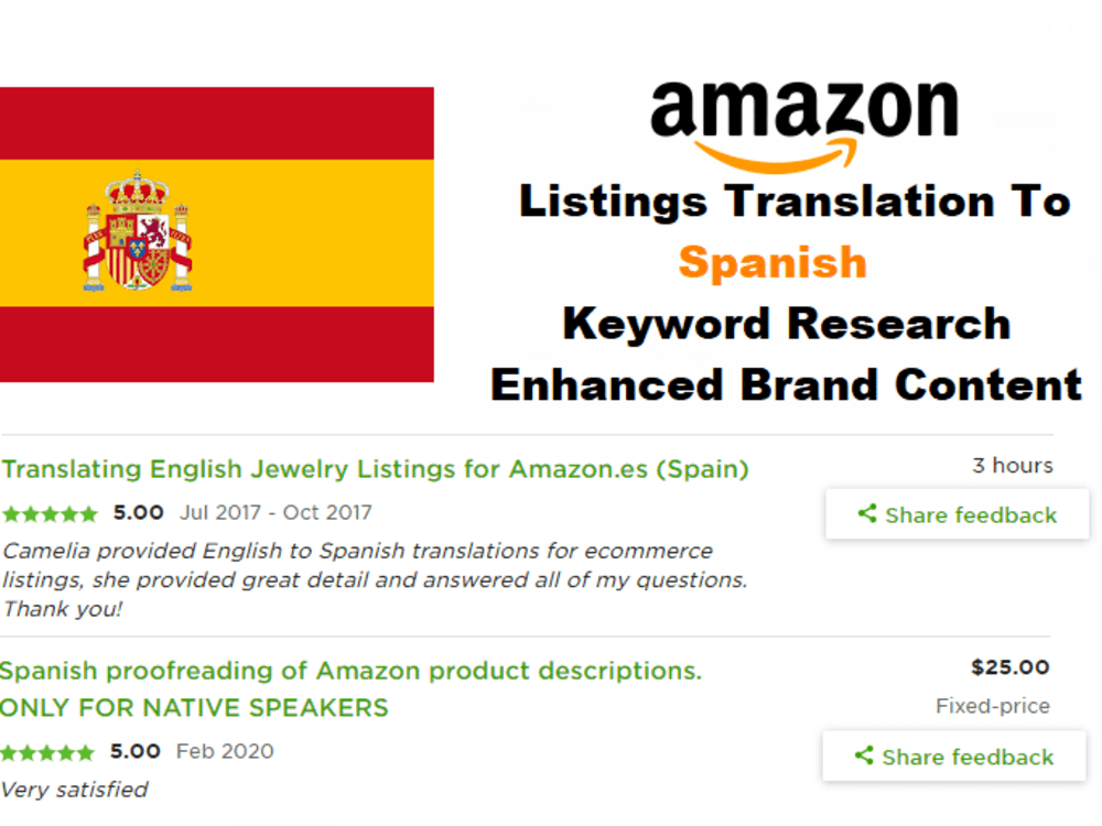 *Amazon Listings**English to Spanish* (European) Translation ENHANCED ...