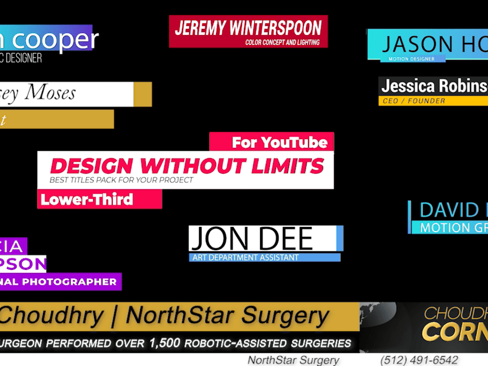 Motion graphics-intro/outro, call to action, lower 3rd, advanced ...