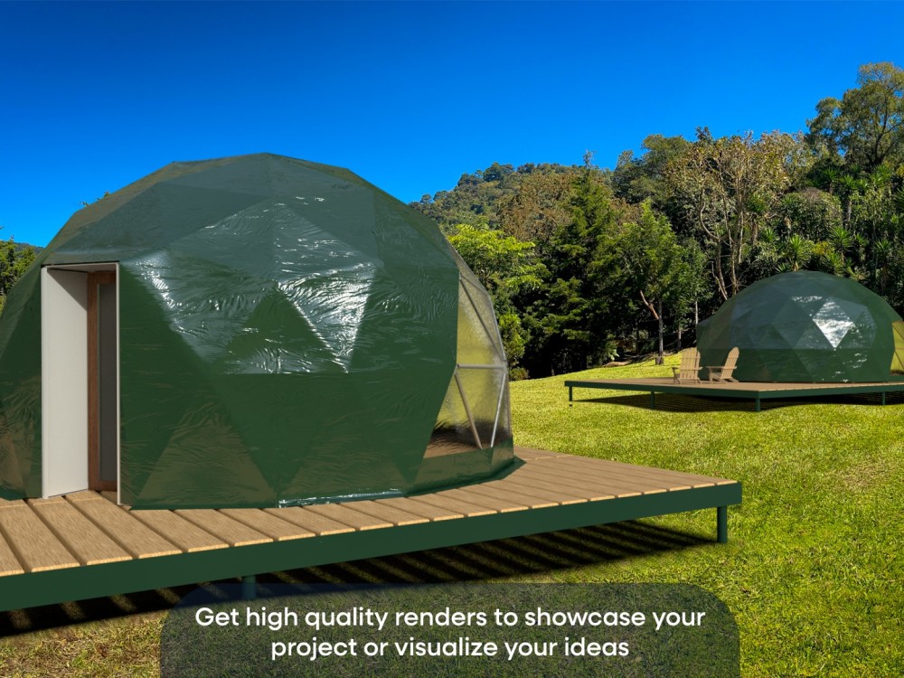 Geodesic Domes ready to build! Design, technical drawings and renders ...