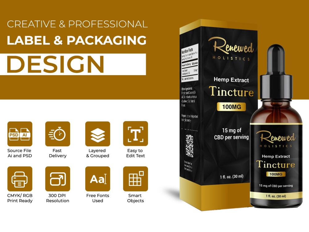 Amazing cbd label, hemp label, bottle label and packaging | Upwork