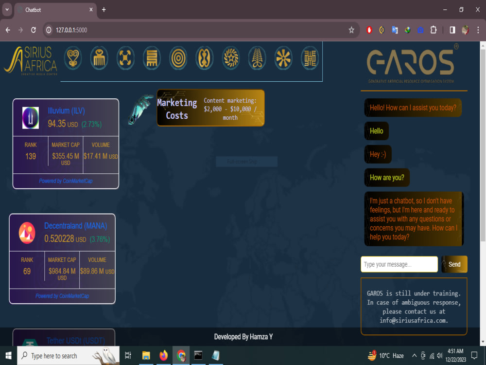 Chatbot assignments with custom interface using ai and ml | Upwork