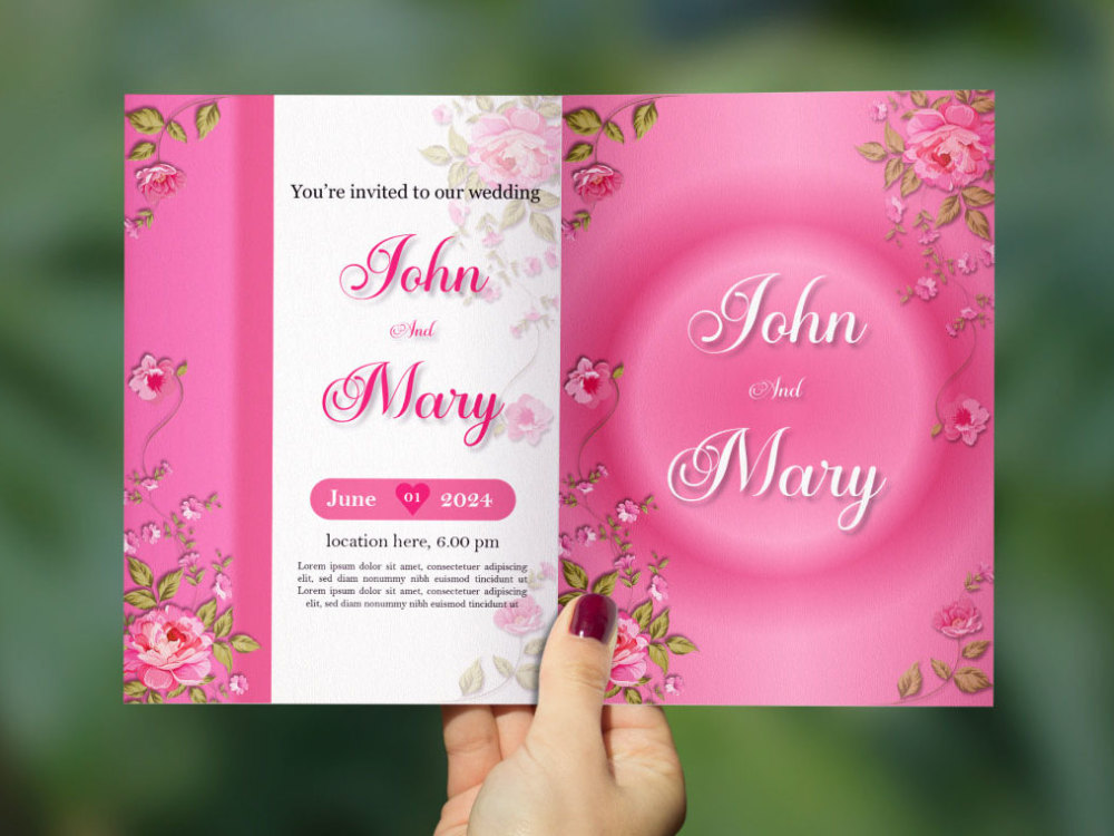 Unique wedding invitation card design | Upwork