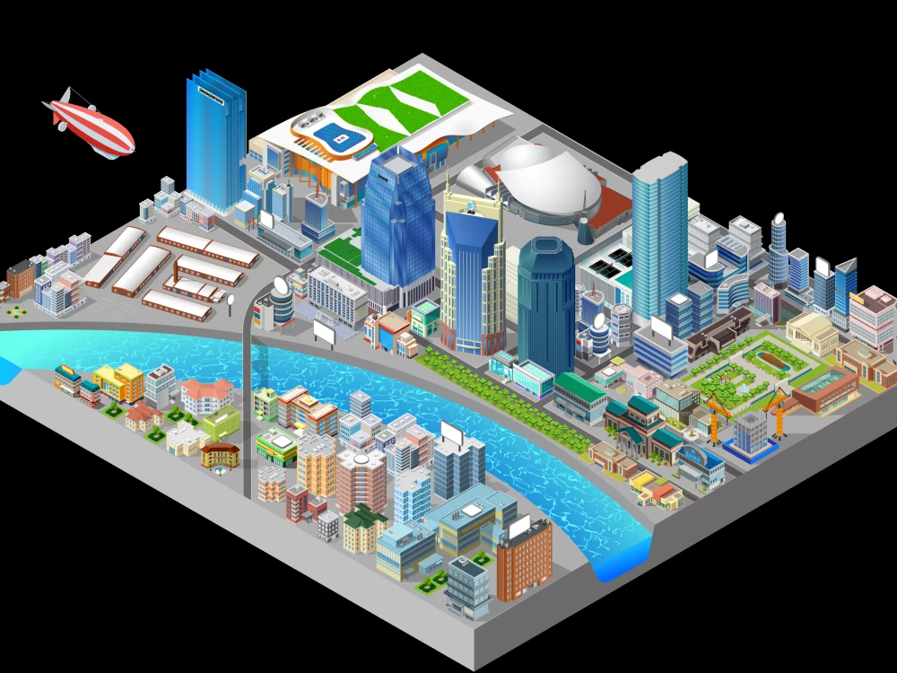 Custom isometric illustration or isometric map to stand out from the ...