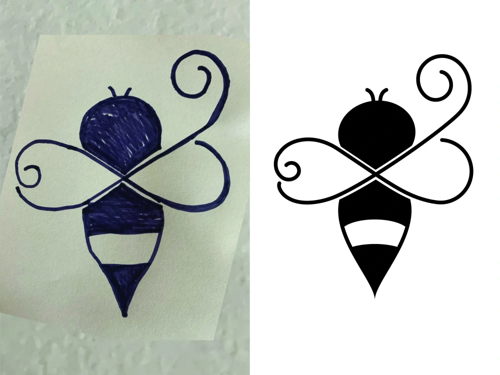 Vector illustration, tracing, digitize hand drawing, sketch or logo ...