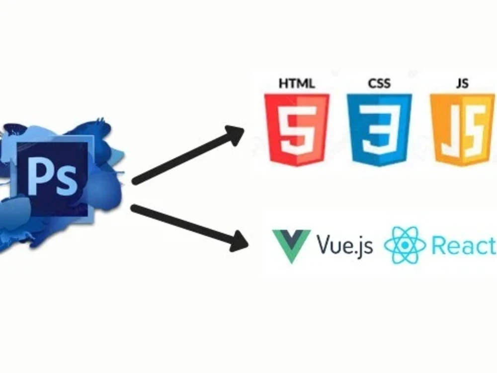 Html/css/React/Vue.js frontend from your Design (Photoshop / Illustrator) | Upwork