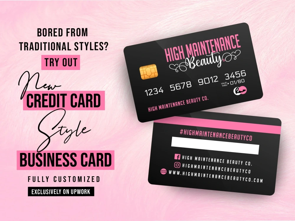 Customized credit card style business card | Upwork