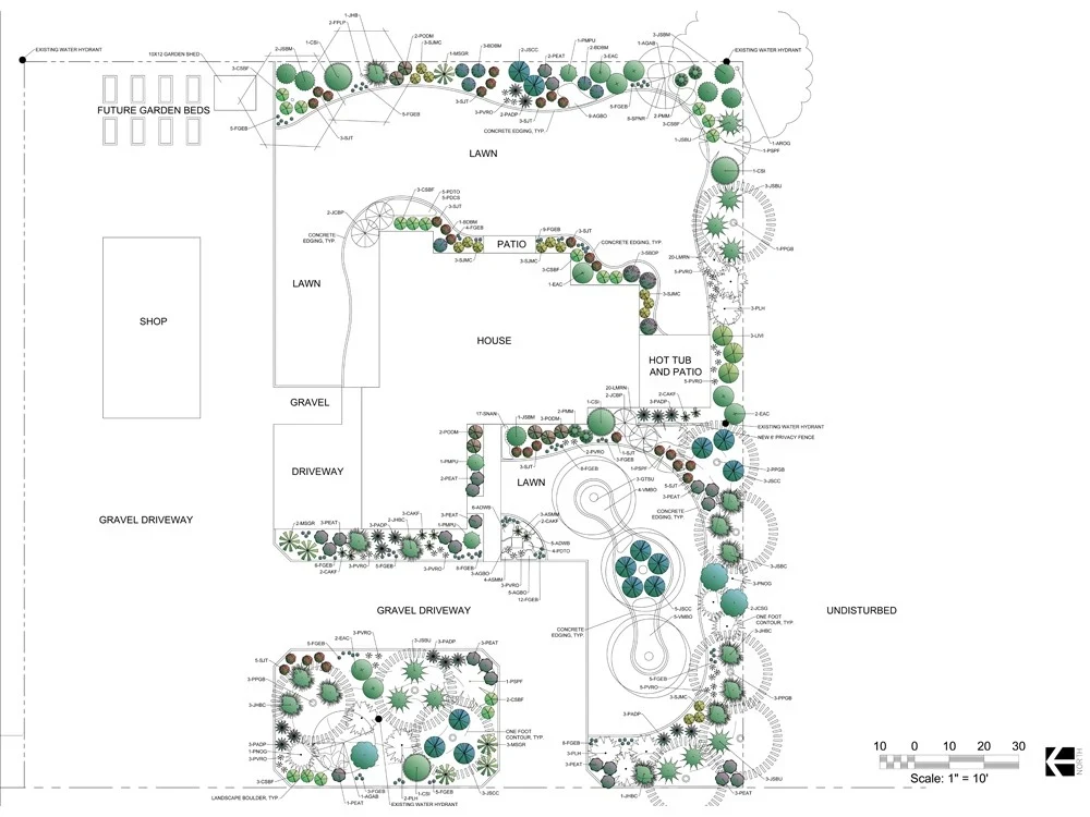 A Professional Landscape Plan including hardscape, softscape, and ...