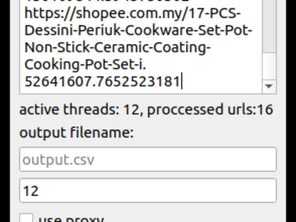 A multi-threading web scraper script with an optional GUI. | Upwork