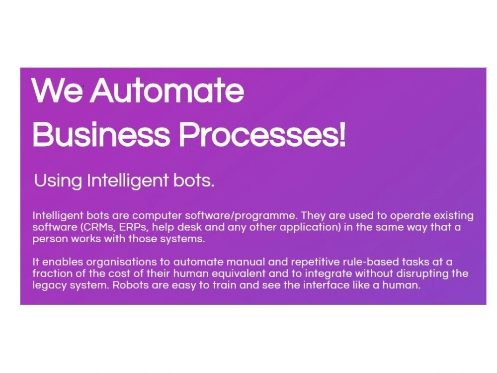 An Intelligent bot that can automate your human tasks & processes. | Upwork