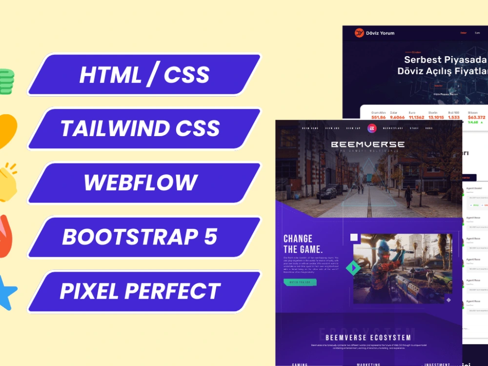 Figma XD to HTML Webflow and Tailwind css | Upwork