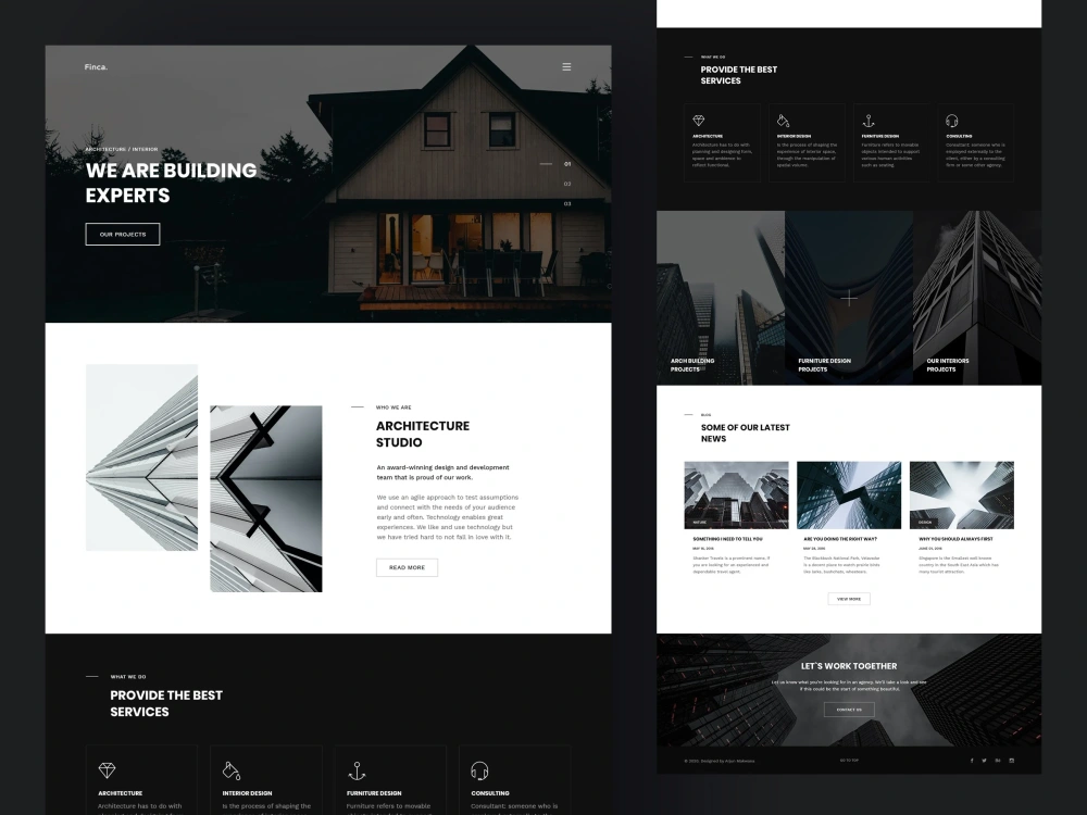 Professional architecture and construction landing page with HTML/CSS ...