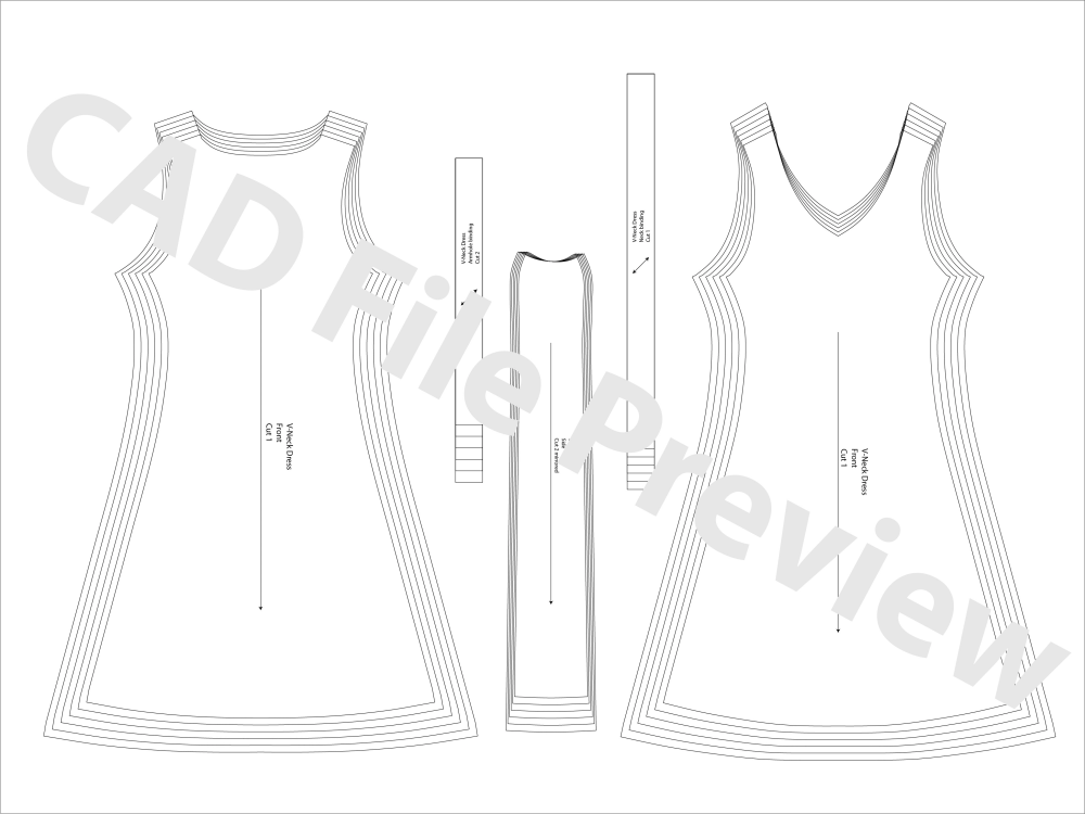 A graded digital CAD sewing pattern of your fashion product (PDF, Ai ...