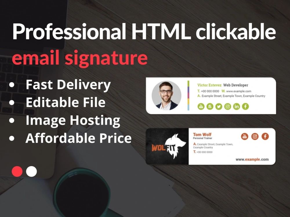 A professional HTML email signature | Upwork