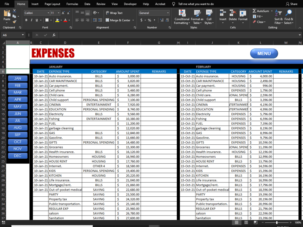 A dynamic spreadsheet template in Excel/Google sheets for your business ...