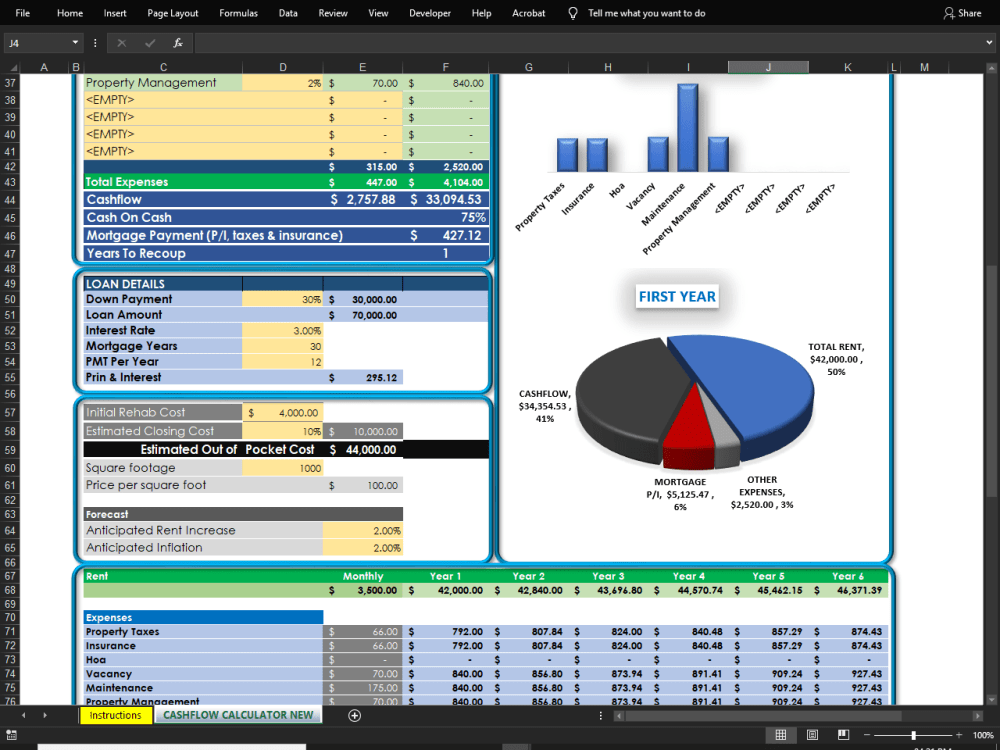 A dynamic spreadsheet template in Excel/Google sheets for your business ...