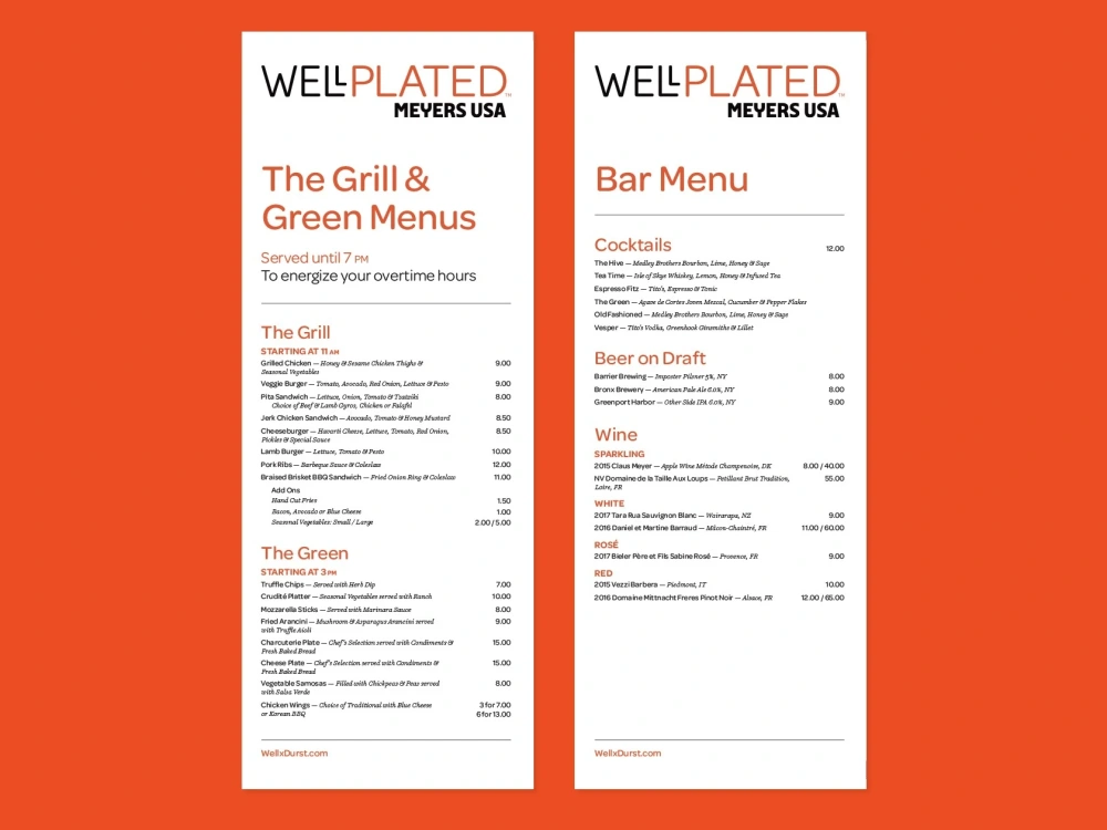 A custom branded menu design for print and/or digital | Upwork