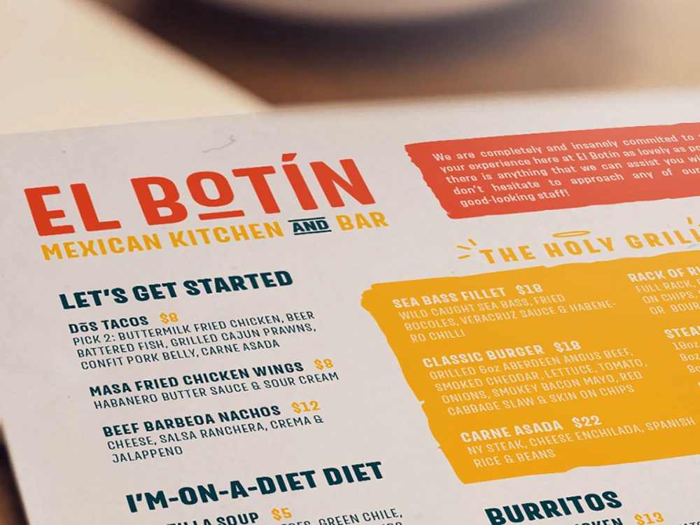 A stunning typography menu for your restaurant | Upwork