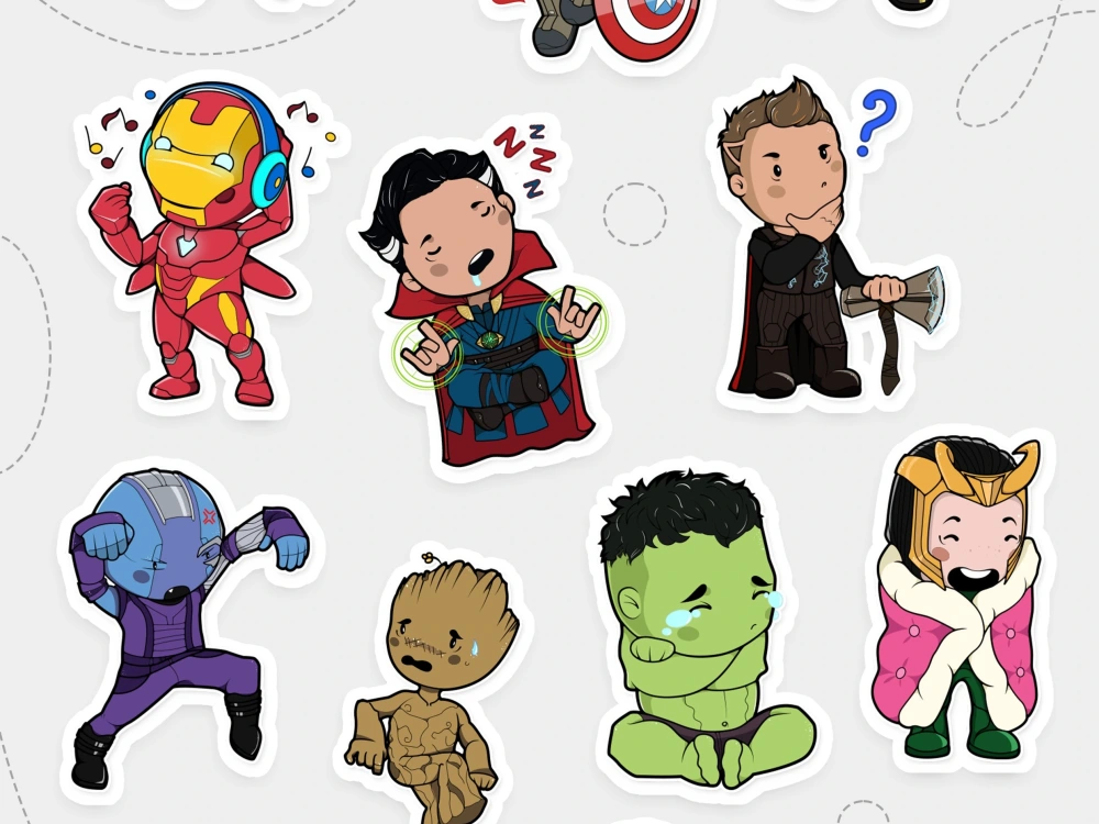 A custom cartoon sticker pack for printing or social media | Upwork