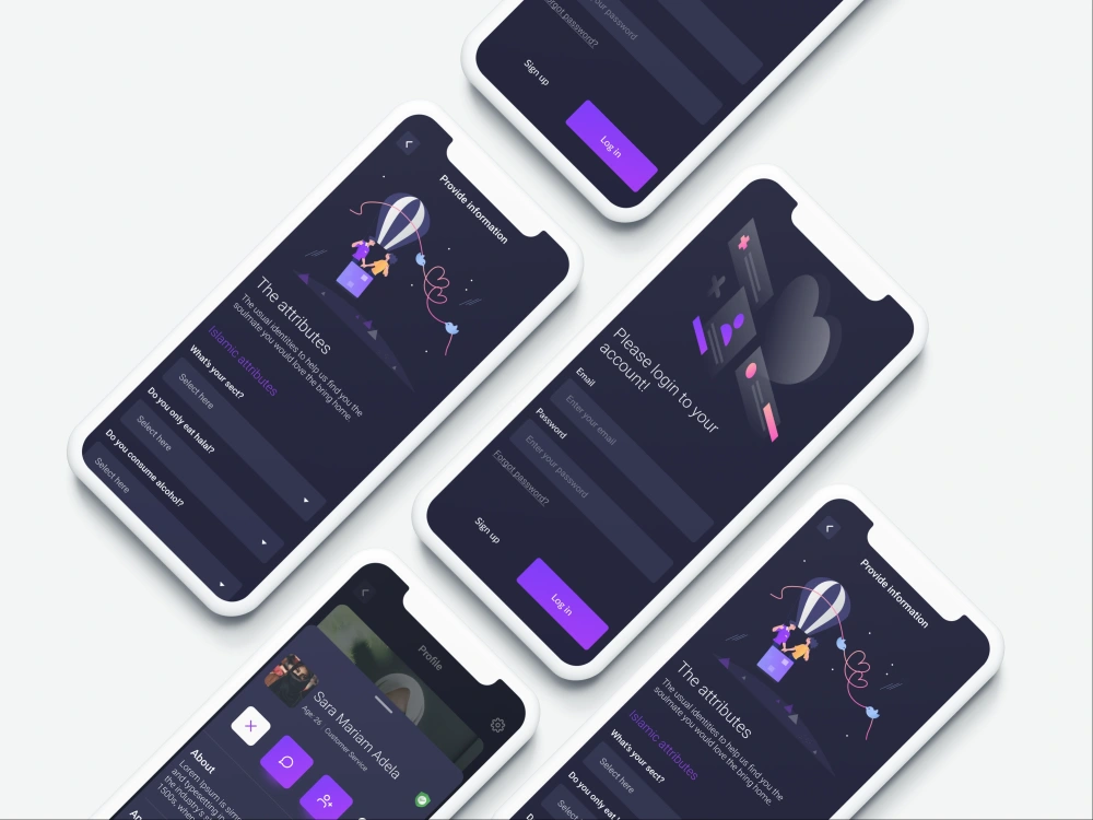 Modern app ui & clickable prototype | Upwork