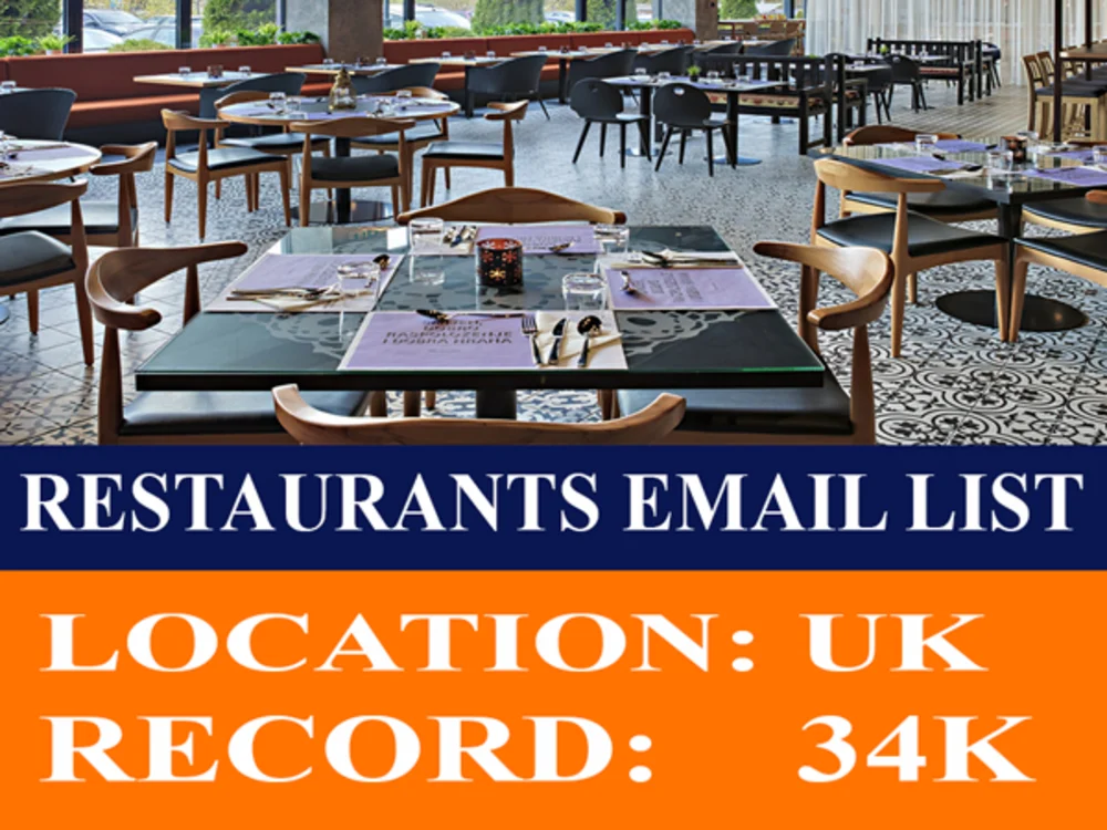 UK Restaurants Email list, Email Database, 34K Email Addresses | Upwork