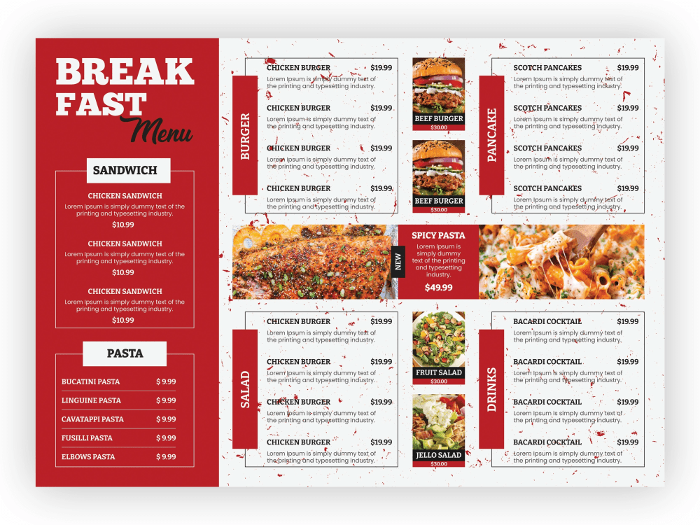 Attractive Restaurant menu, Food menu in 24 hours | Upwork