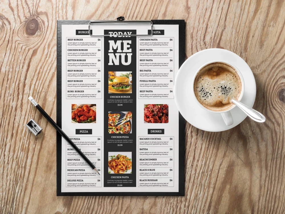 Attractive Restaurant menu, Food menu in 24 hours | Upwork