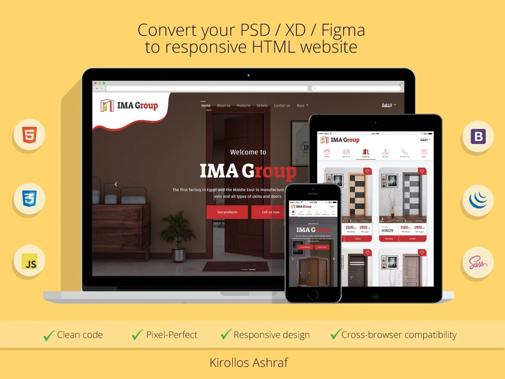 Psd/xd/Figma or any design converted to responsive website | Upwork