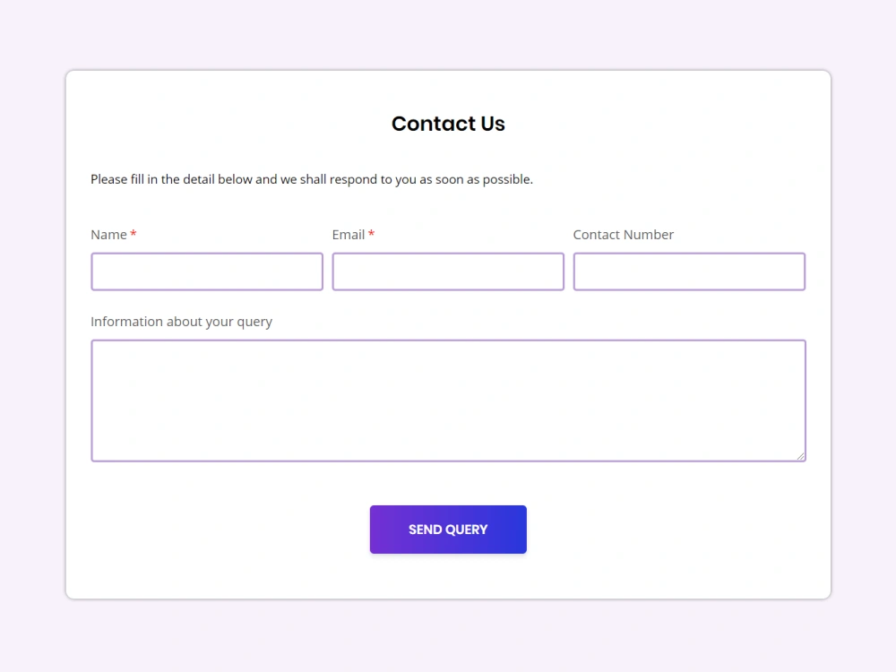 A beautiful contact form that sends customer queries straight to your ...