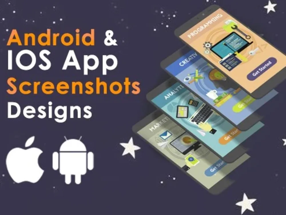 Attractive app screenshots design for app store & play store | Upwork