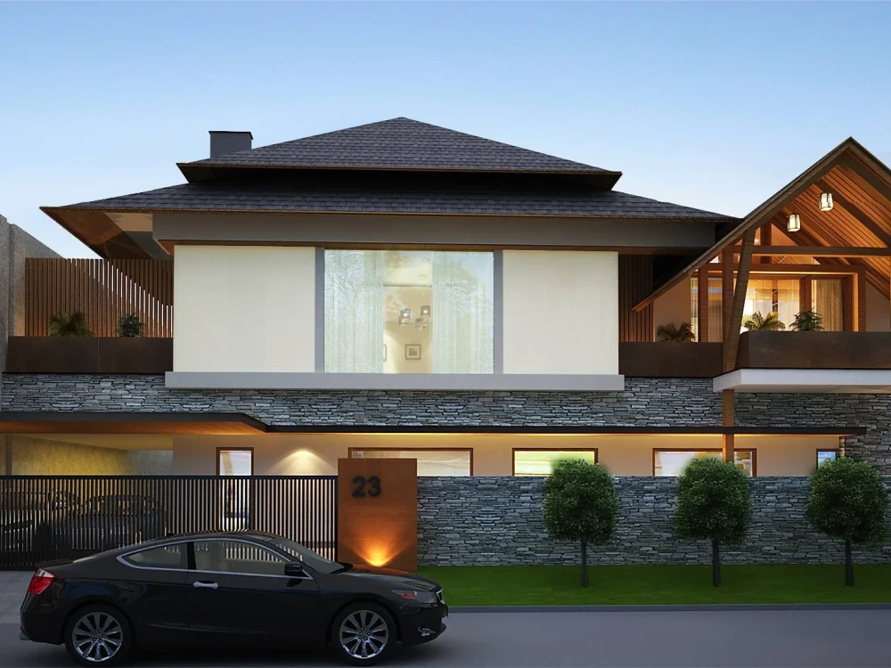 Realistic Exterior façade, Exterior Design renders with Working ...