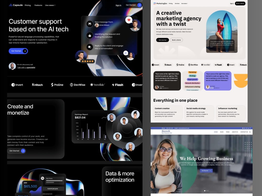 Design wordpress modern home page or modern landing page | Upwork