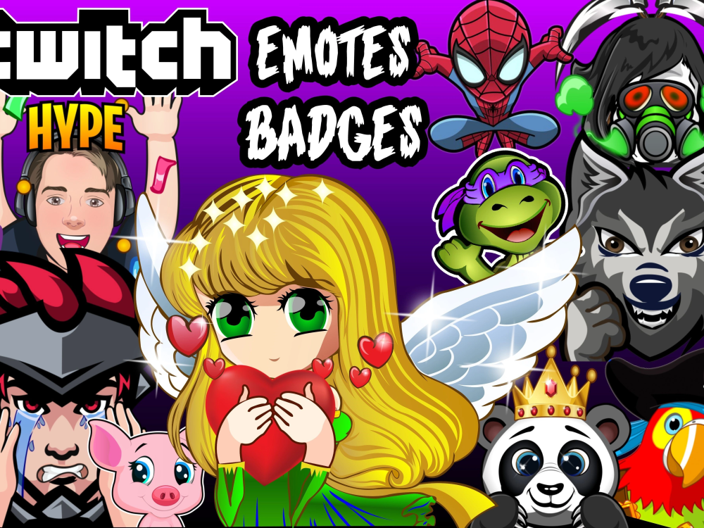 Amazing emotes and sub badges,stickers,icons for twitch, discord ...
