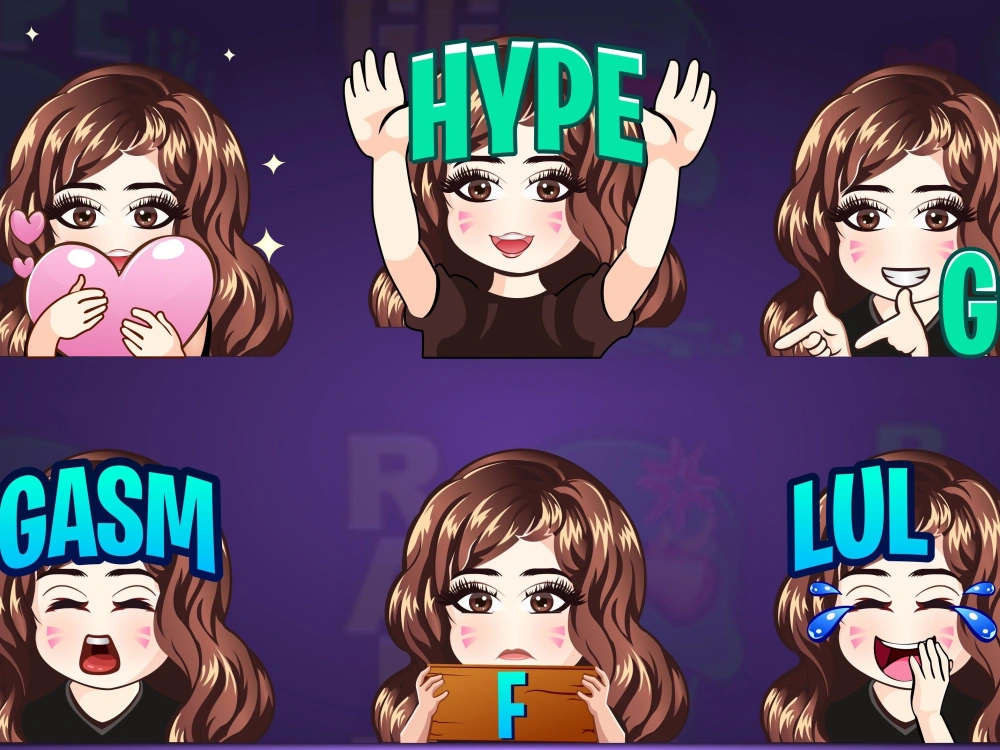 Amazing emotes and sub badges,stickers,icons for twitch, discord ...