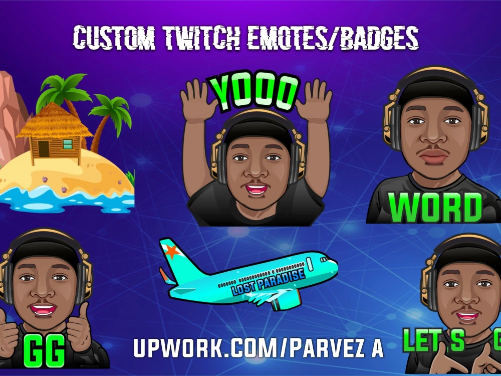 Amazing emotes and sub badges,stickers,icons for twitch, discord ...