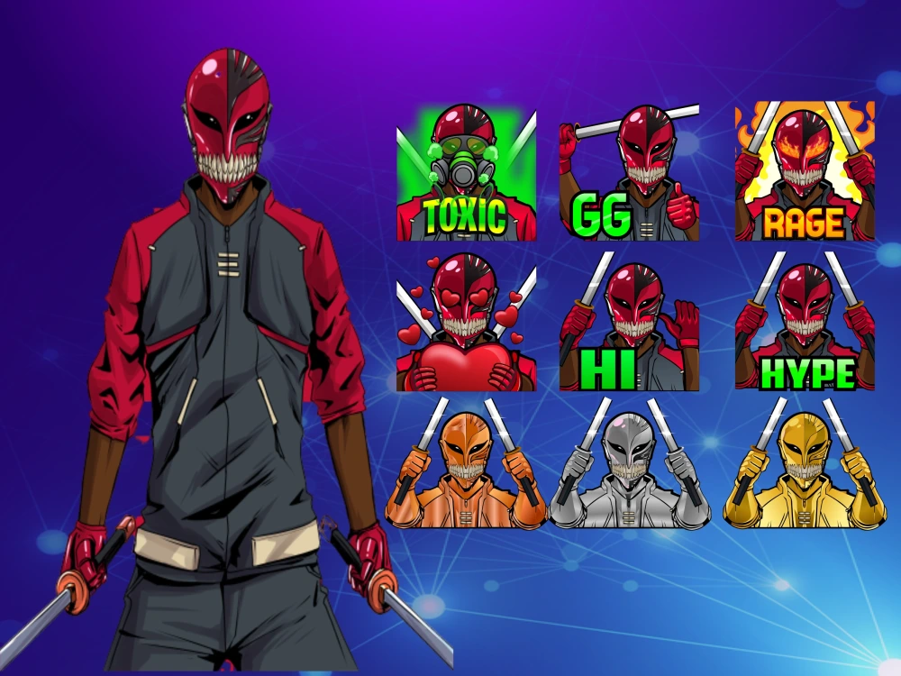 Amazing emotes and sub badges,stickers,icons for twitch, discord ...