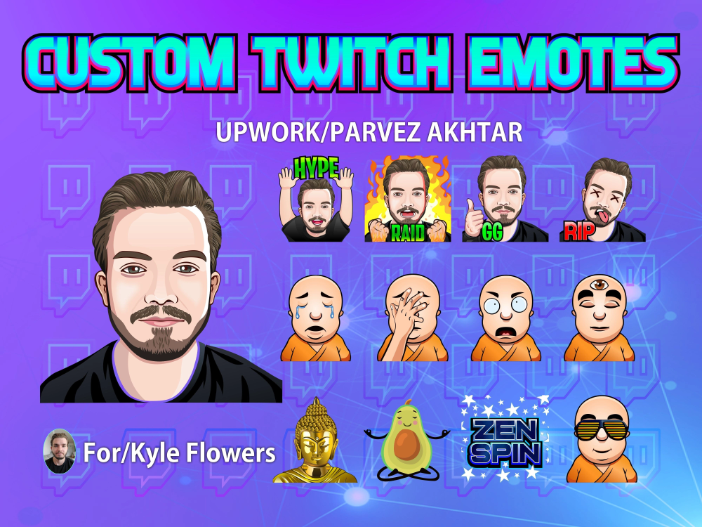 Amazing emotes and sub badges,stickers,icons for twitch, discord ...