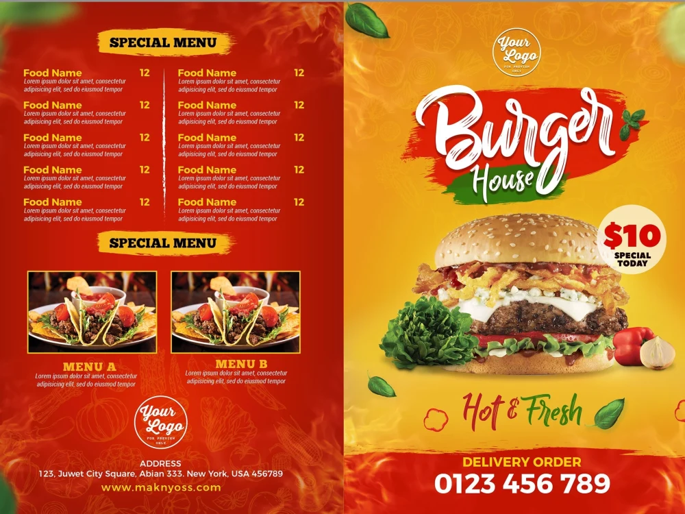 An eye-catchy menu for your restaurants | Upwork