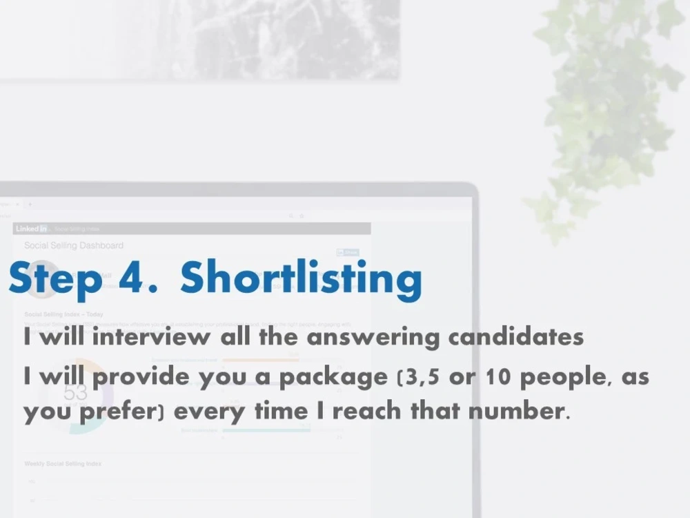 5 candidates sourced, interviewed and shortlisted through Linkedin | Upwork