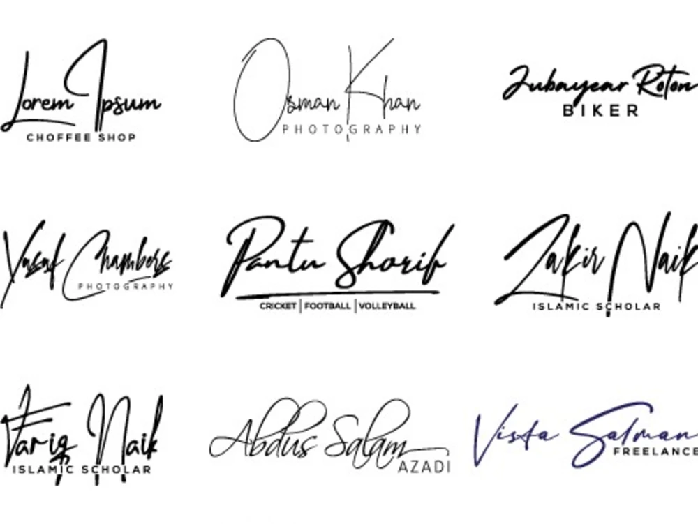 Clean elegant signature logo, handwritten fonts or text | Upwork