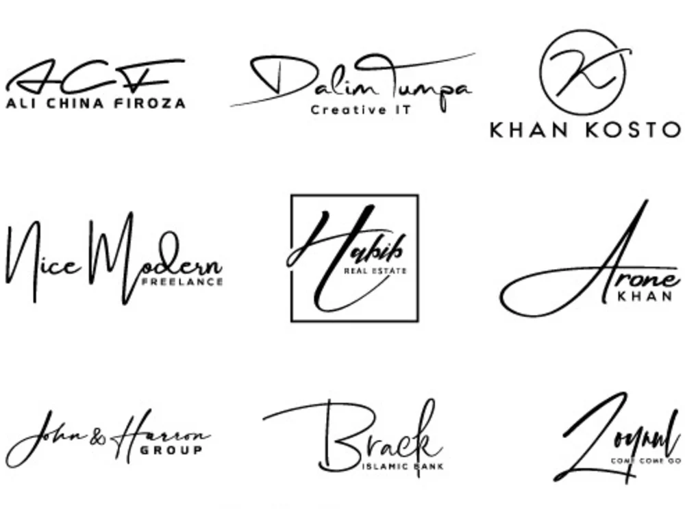 Clean elegant signature logo, handwritten fonts or text | Upwork
