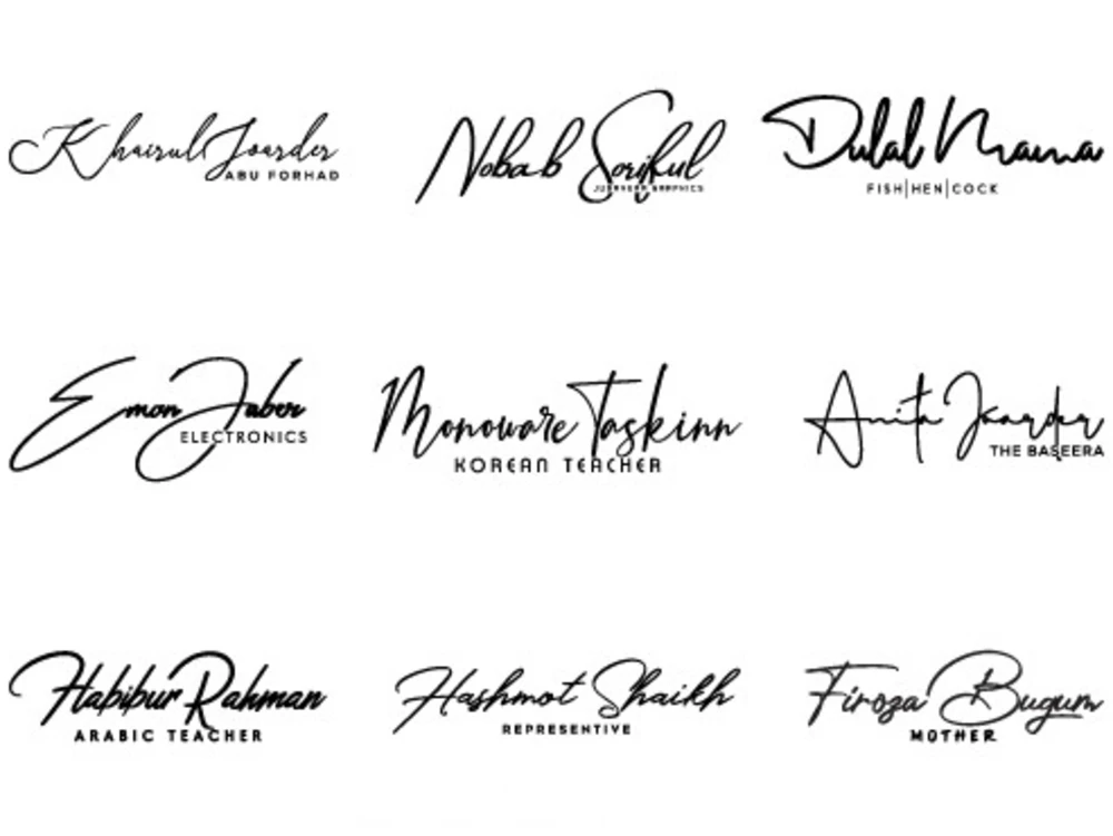 Clean elegant signature logo, handwritten fonts or text | Upwork