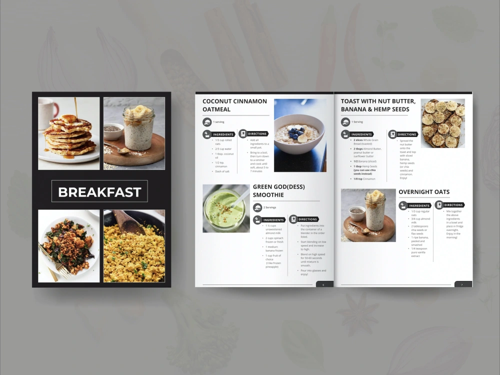 A modern recipe book, ebook, cookbook design in Canva | Upwork