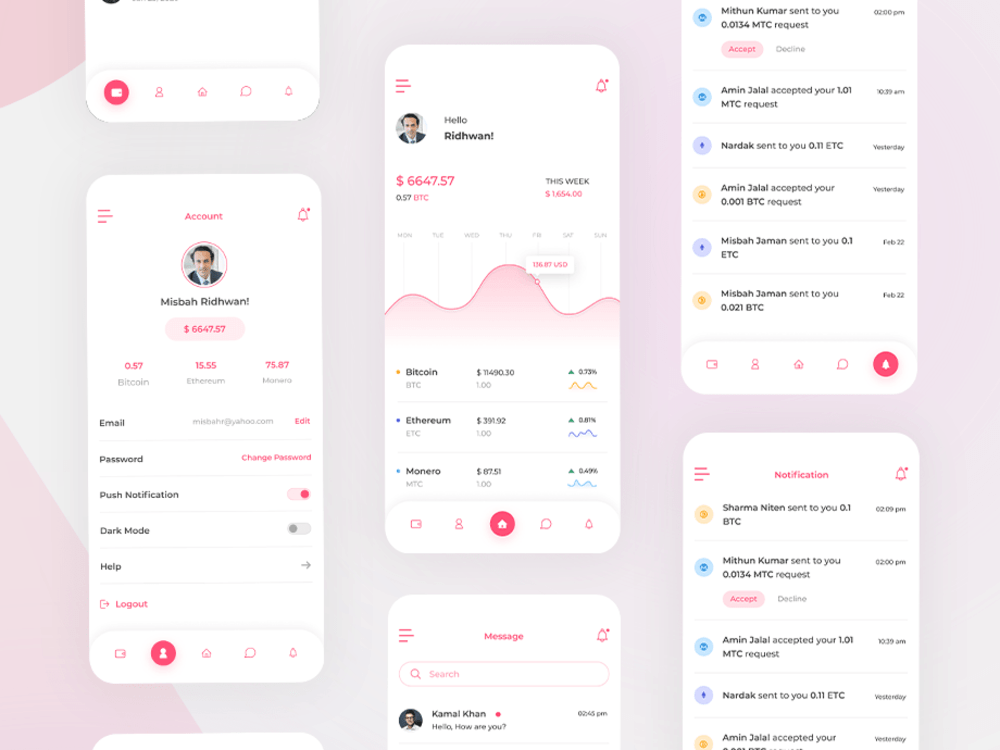 A Clean and Modern Mobile app UI/UX Design | Upwork
