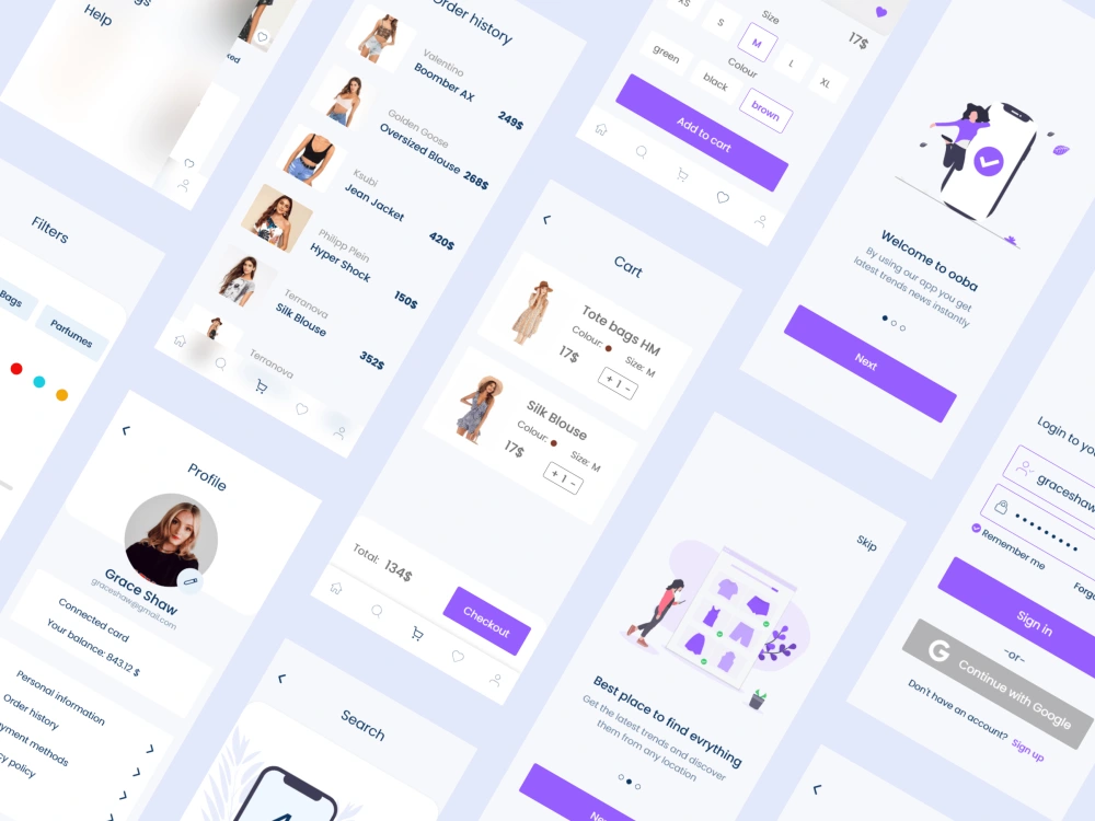 Clickable mobile application UI/UX design IOS & Android | Wireframes ...