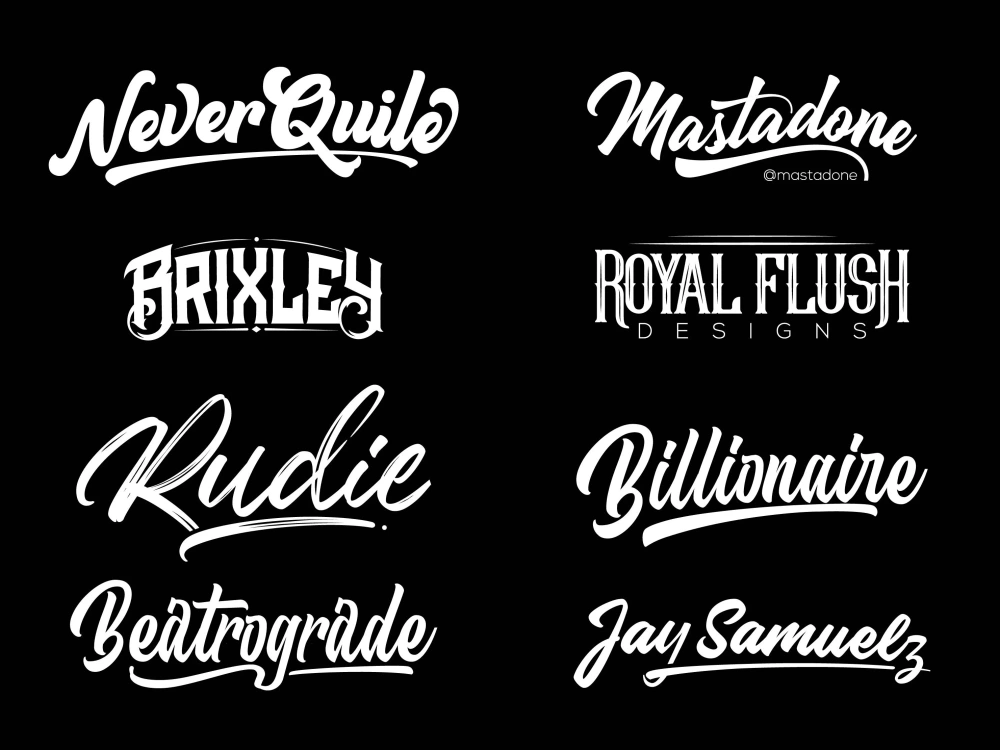 A attractive hand lettering signature or typography logo design in a ...