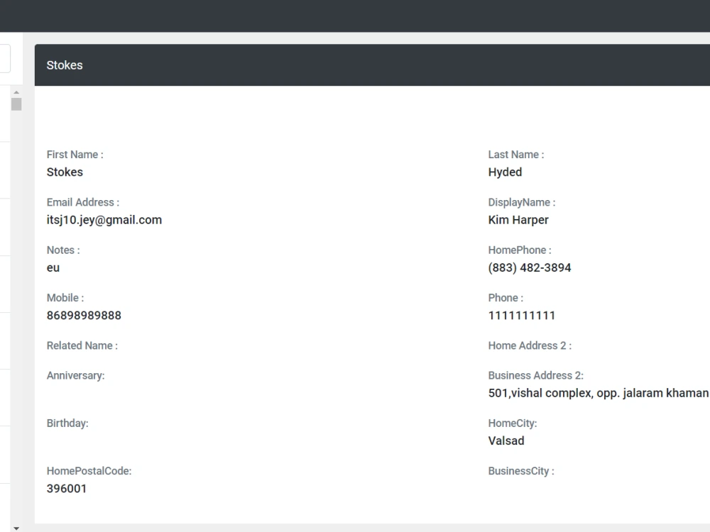 A fully responsive Contact management Web application with Database ...