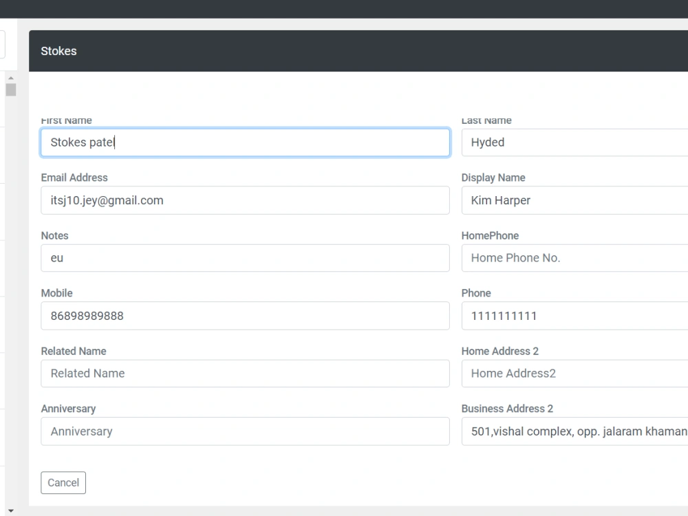 A fully responsive Contact management Web application with Database ...
